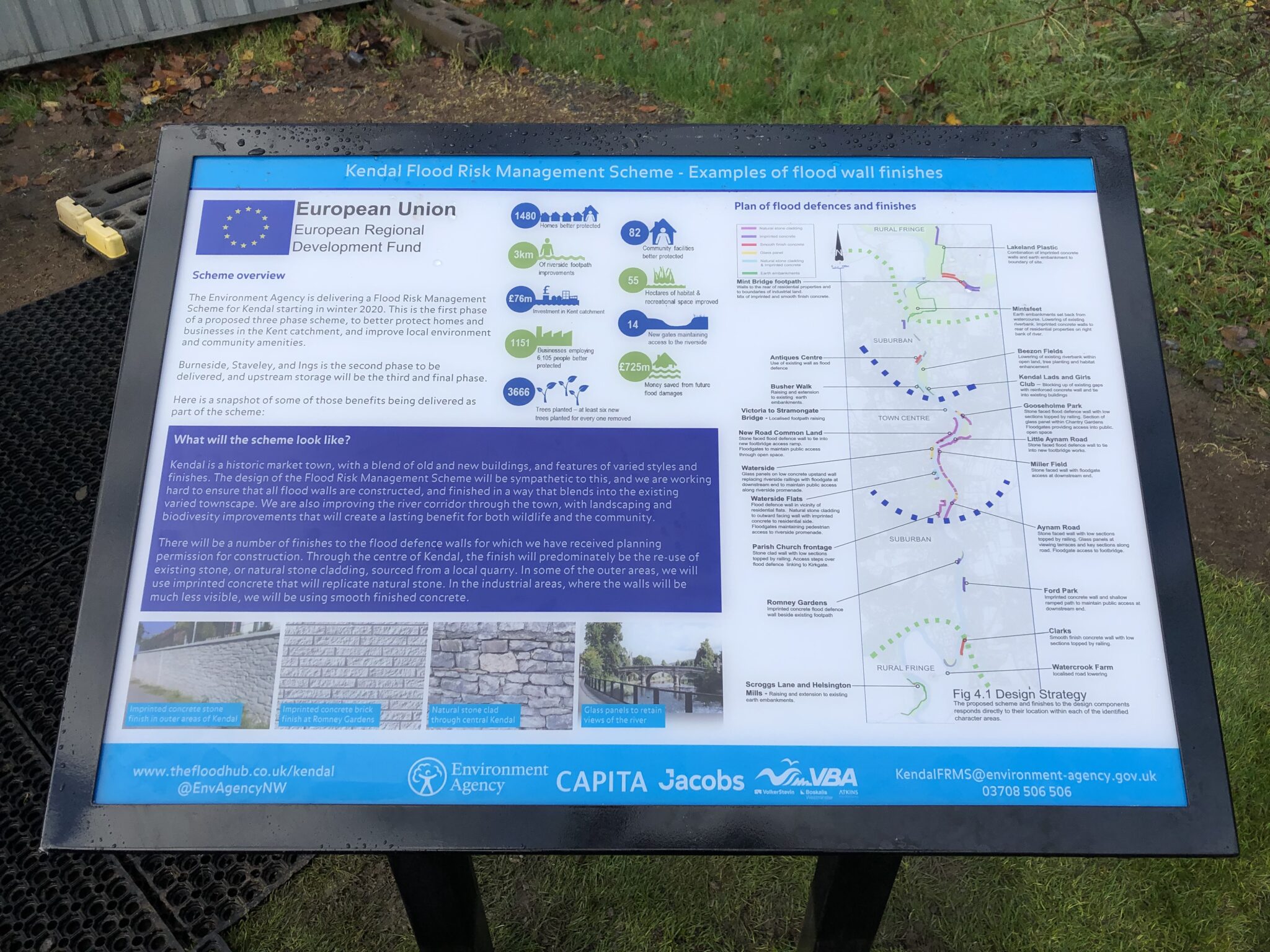 Sample flood wall panels now installed in Kendal | The Flood Hub